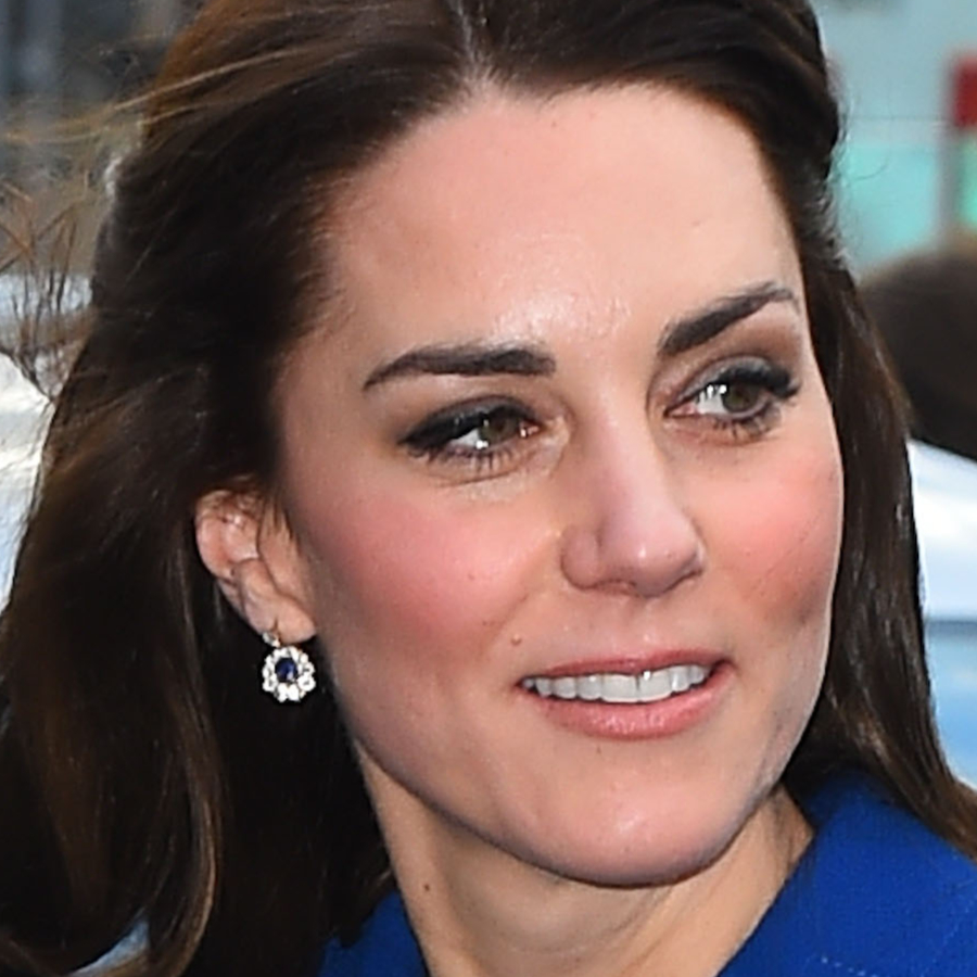 Kate wears blue Eponine London coat-dress in London