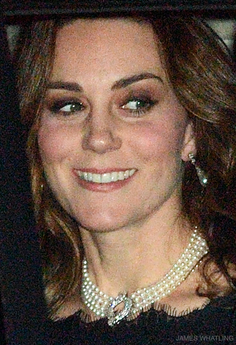 Kate Middleton at Queen's Funeral, Pearls, Veil & Black Coat Dress