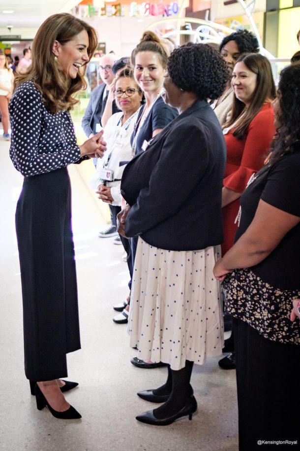 Kate Middleton's chic blouse & trousers at Family Nurse Partnership event