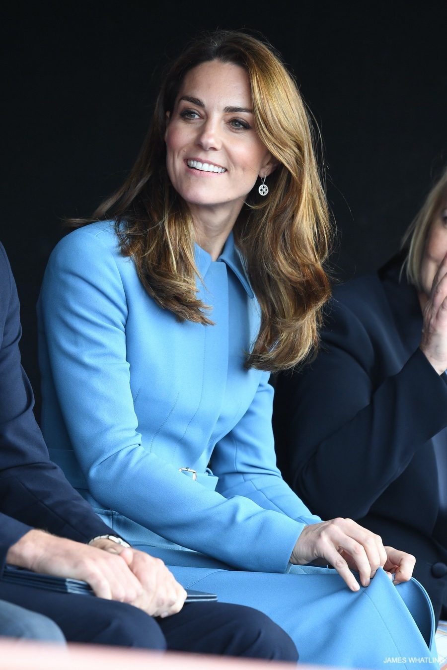 Kate in Alexander McQueen as she christens David Attenborough ship