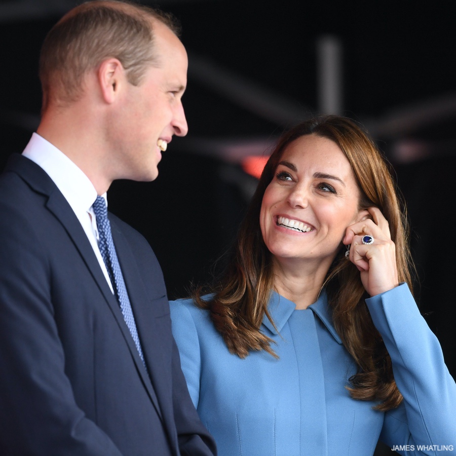 Kate in Alexander McQueen as she christens David Attenborough ship