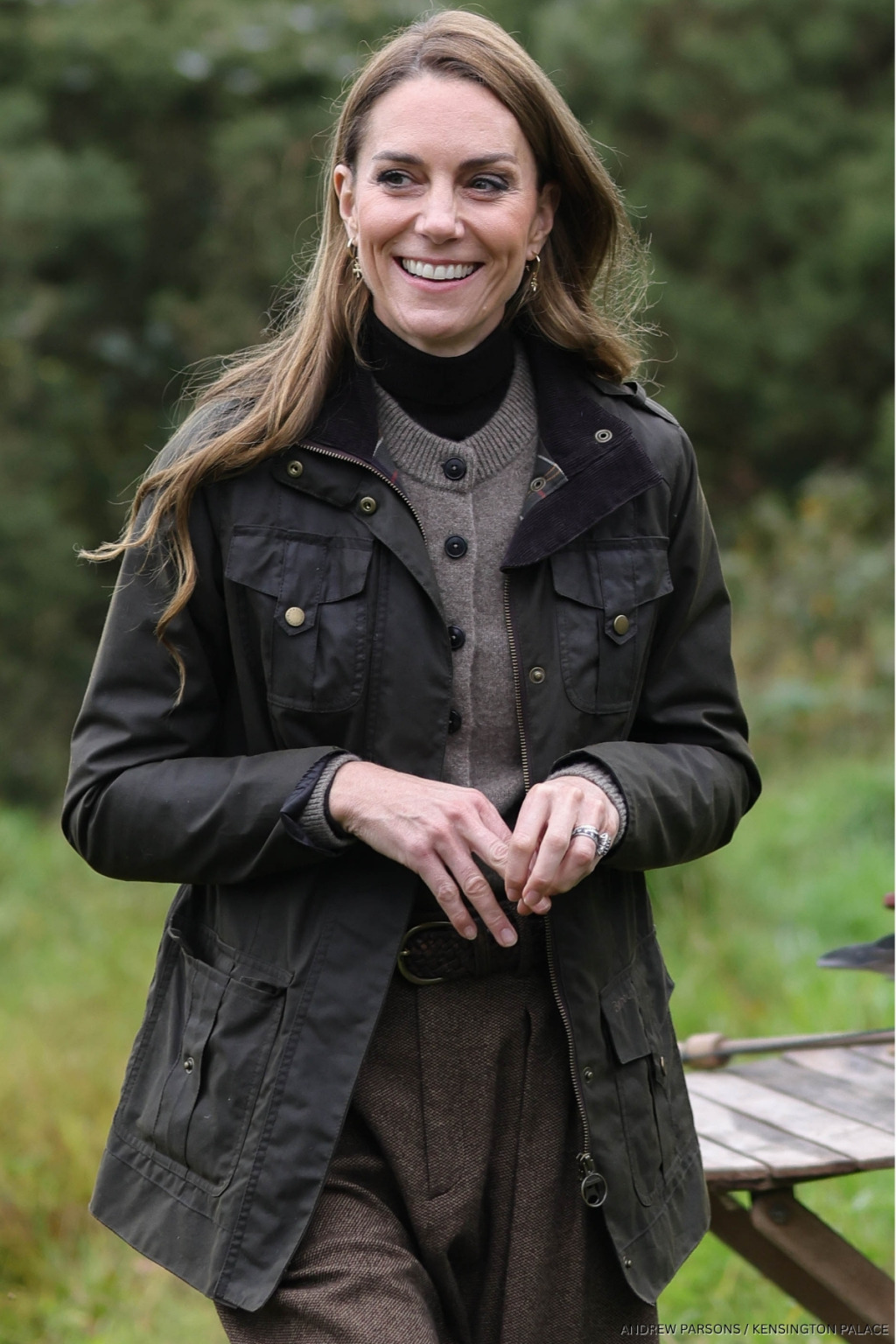 Kate Middleton's Barbour jacket - Defence Wax Coat in Olive Green