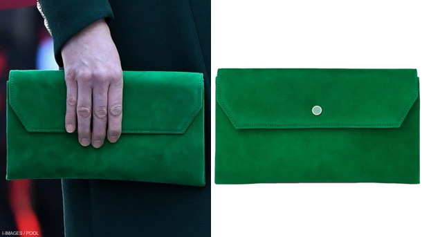 Kate Middleton's L.K. Bennett Dora Clutch in Green Suede