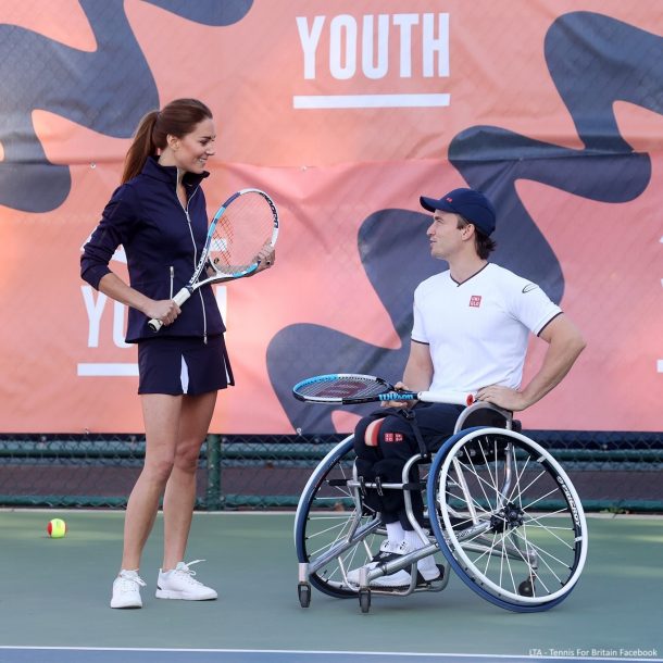 Tennis Fan Kate in sporty attire to celebrate British US Open Champions