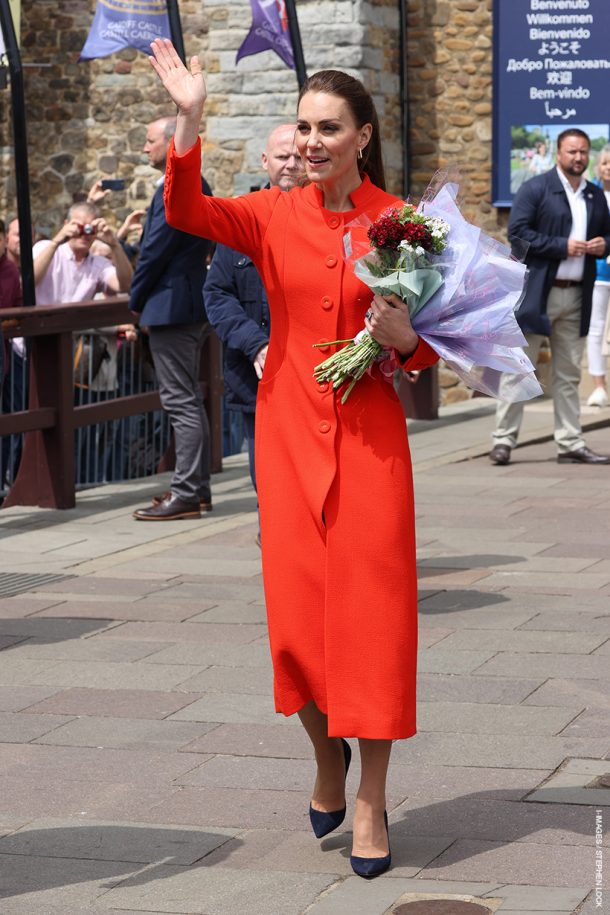 Kate Middleton wears red coat dress at Cardiff Castle Jubilee event