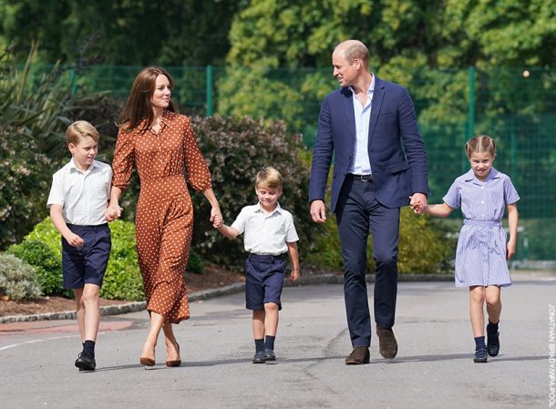 Kate Middleton Wears Brown Polka Dot Dress on the School Run
