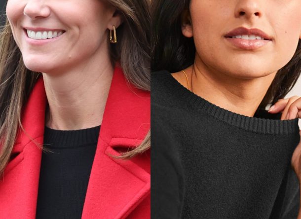 Kate Middleton's Boden Cashmere Crew Neck Jumper in Black