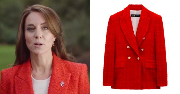 Kate Middleton Wears Red Zara Blazer To Wish Red Roses England Rugby