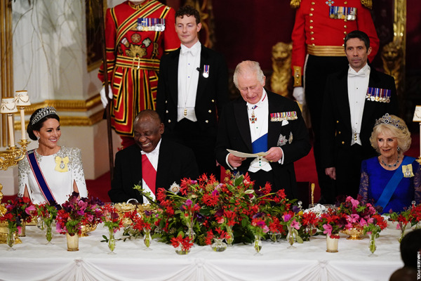 Kate Middleton Wows in White Glittering Gown at State Banquet