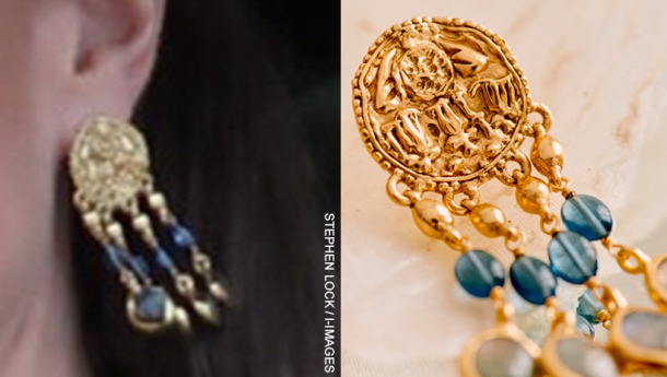 Kate Middleton's Sezane Dina Earrings in Gold Plated with 'Ocean Blue ...