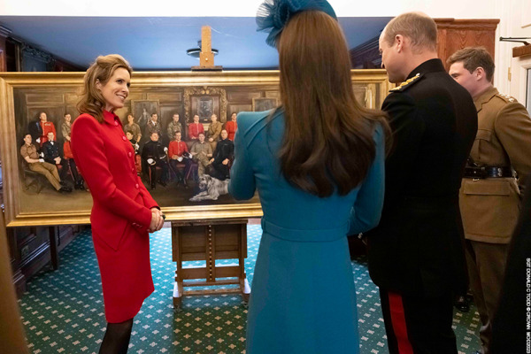 Kate Middleton in teal for St Patrick's Day with the Irish Guards