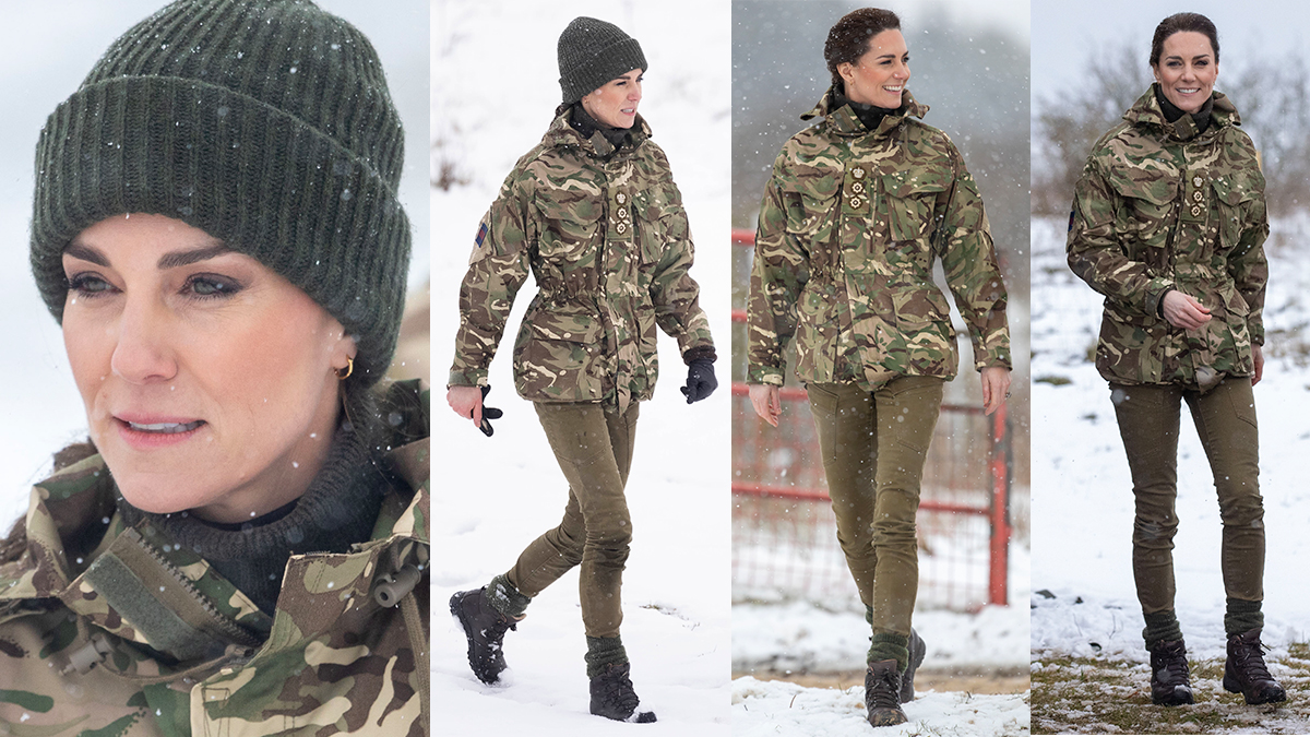 Kate Middleton meets Irish Guards in camo jacket & cargo trousers