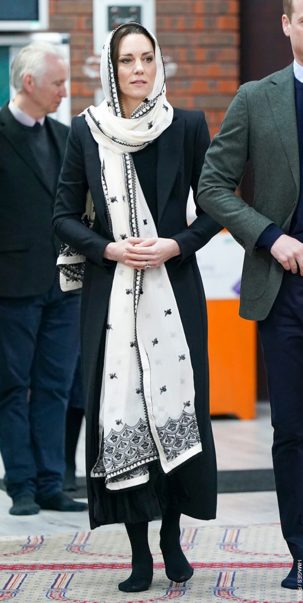 Kate Middleton Respectfully Covers Up With Headscarf for Visit to Hayes ...