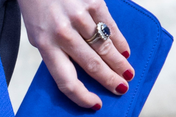 Kate Middleton Easter Sunday 2023 - Blue Outfit & Red Manicure