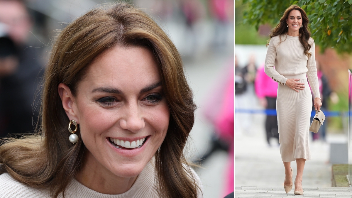Kate Middleton looks elegant in cream knit co-ord in Nottingham