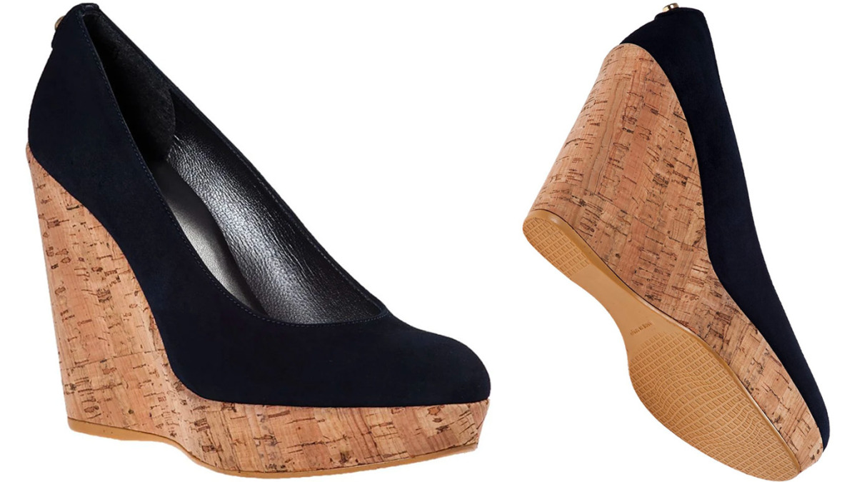 Kate Middleton's Stuart Weitzman Corkswoon Wedges in Navy Suede