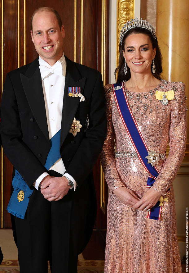 Kate Middleton's pink gown & jewels at 2023 Diplomatic Reception