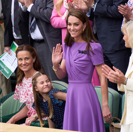 Kate Middleton attends Wimbledon Final wearing purple dress