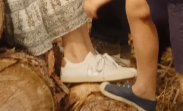 Kate Middleton's VEJA Esplar sneakers in white & rose gold metallic