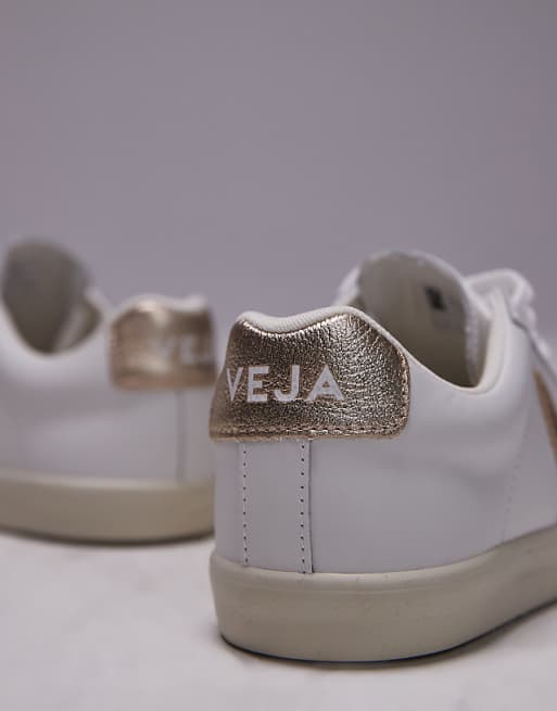 Kate Middleton's VEJA Esplar sneakers in white & rose gold metallic