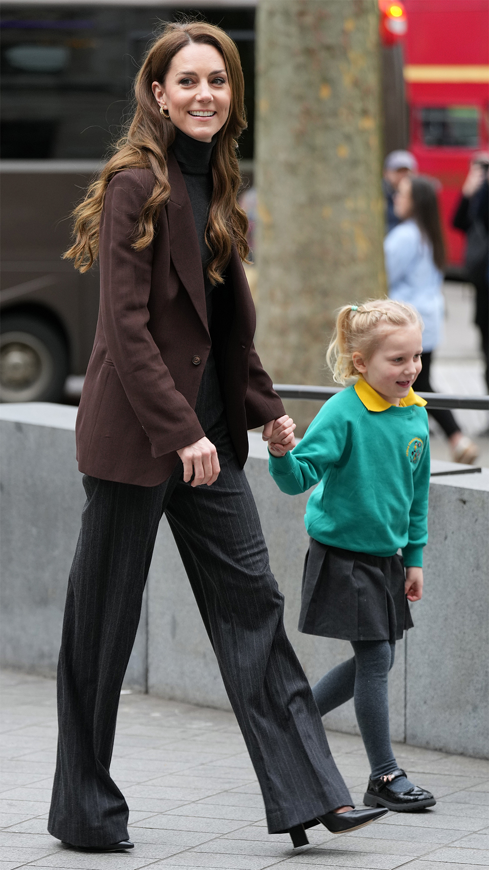 Kate Middleton's Max Mara Rea Pinstriped Trousers in Grey