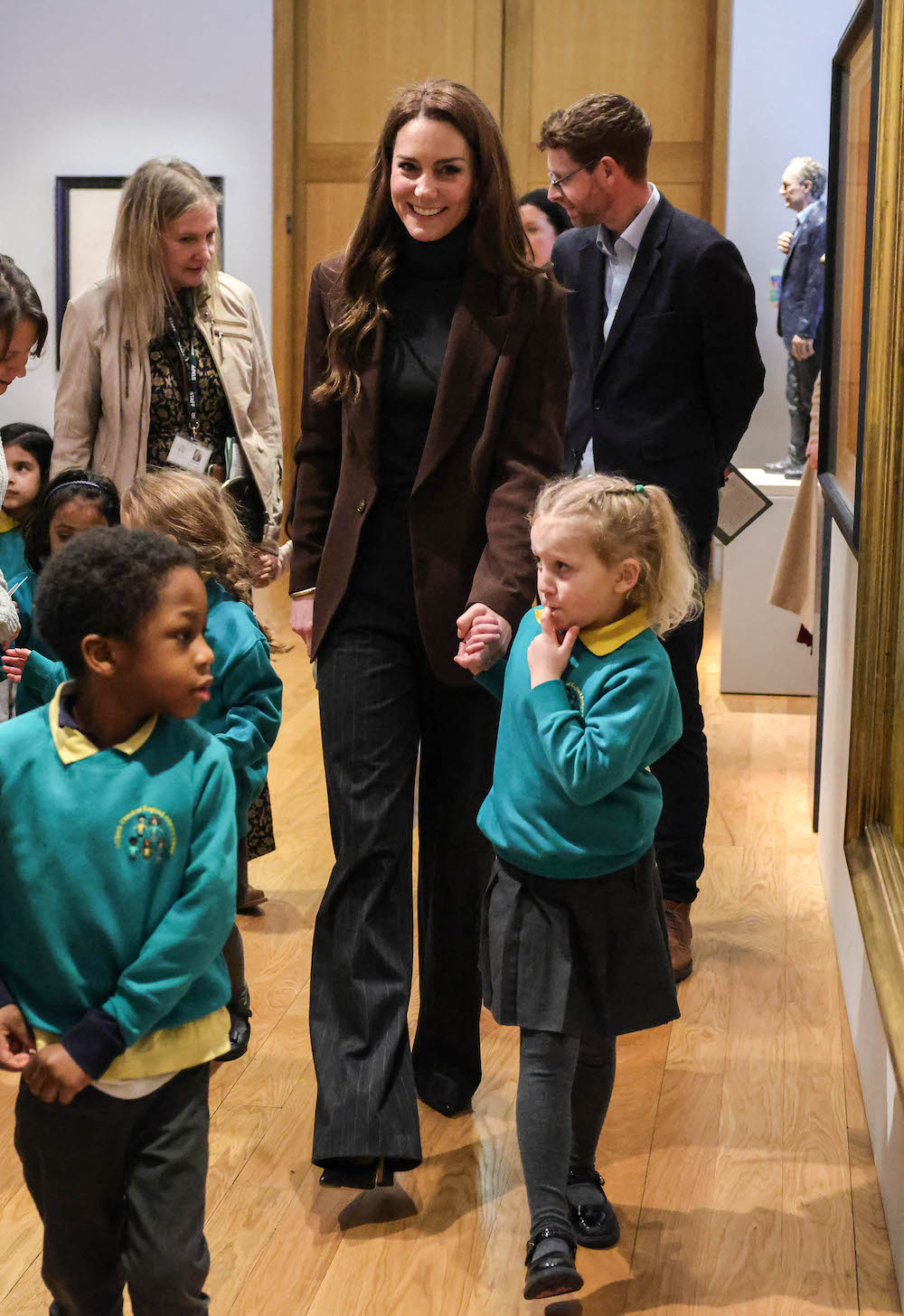 Kate Middleton's Max Mara Rea Pinstriped Trousers in Grey