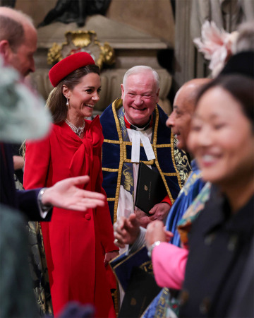 Kate Middleton returns to Commonwealth Day service wearing red repeats ...