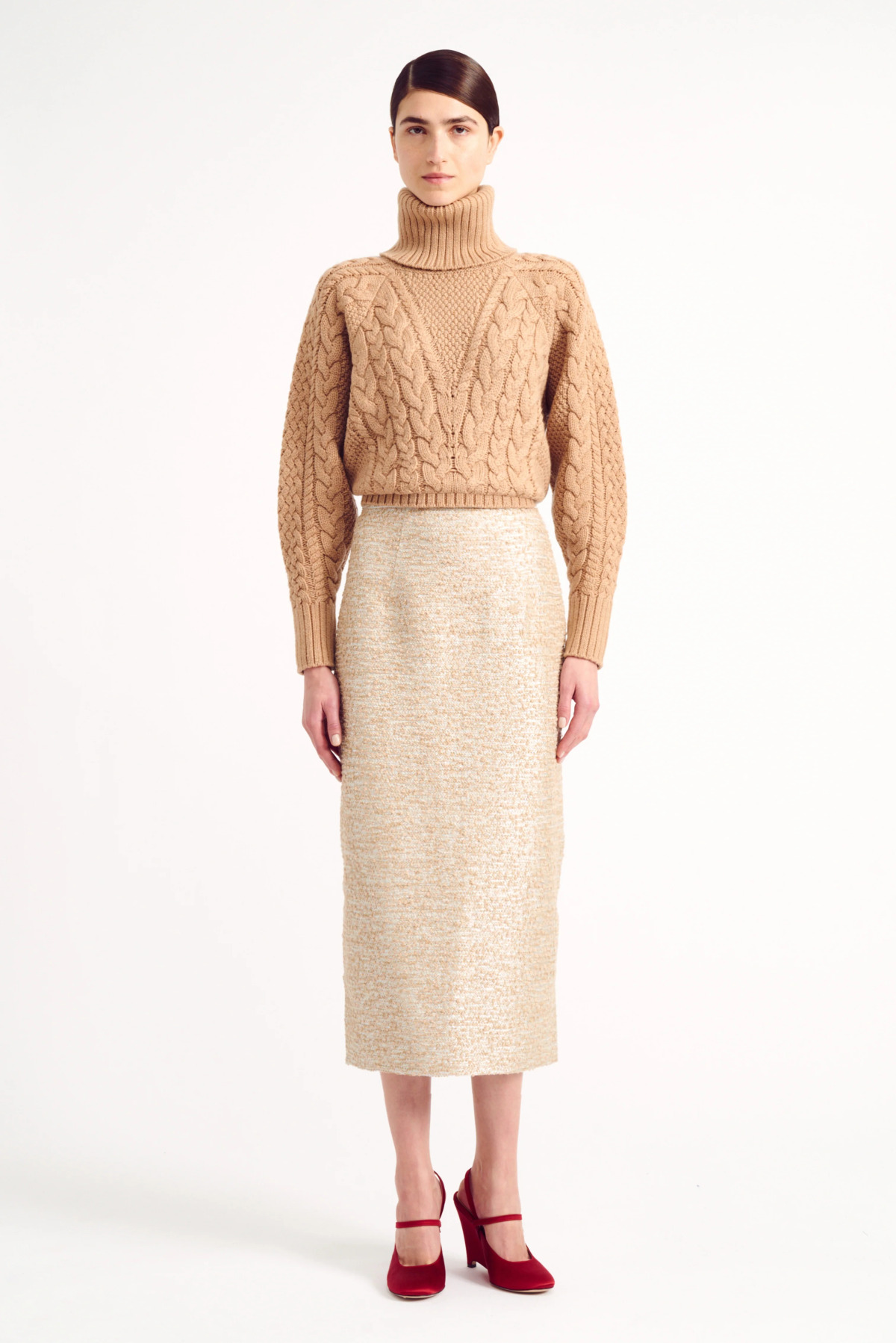 Kate Middleton's Emilia Wickstead 'Otis' Cable Knit Sweater in 'Sand'