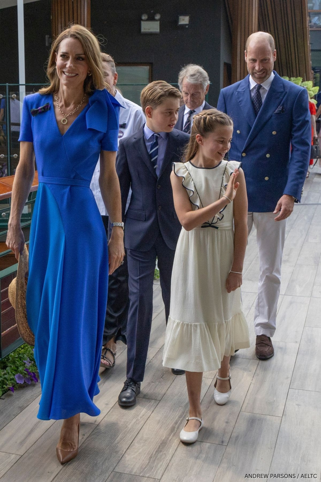 Kate Middleton in Cobalt Blue Dress for Wimbledon 2025 Men's Final