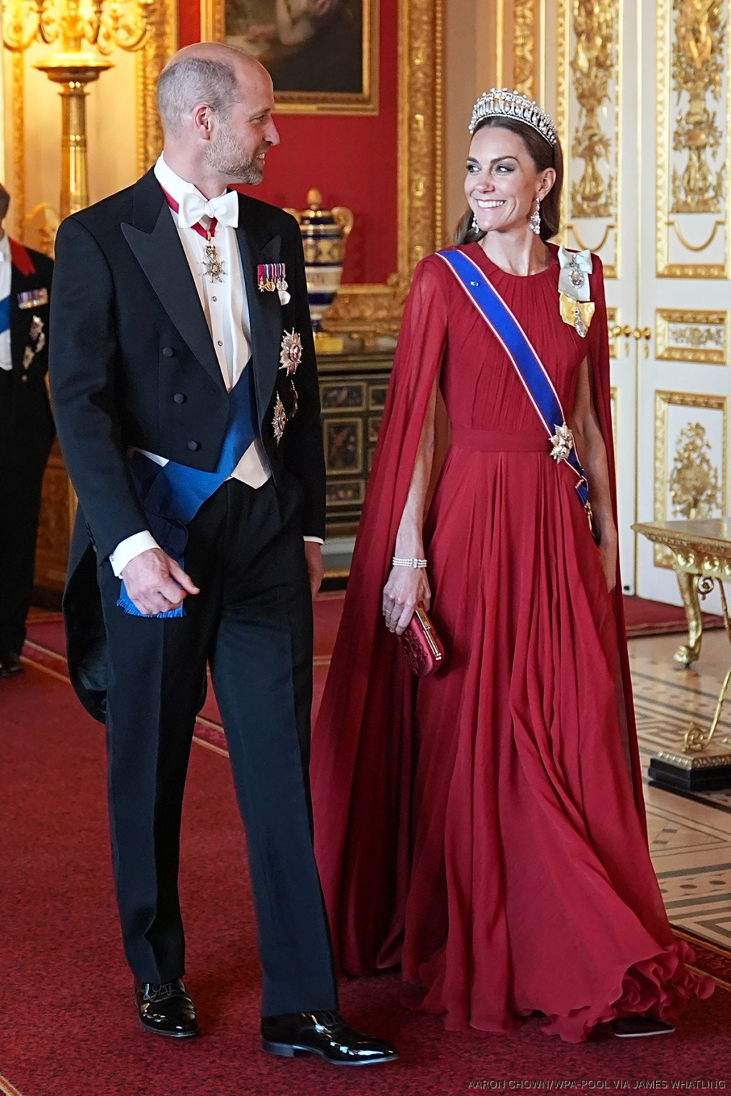 Kate Middleton Stuns in Red Gown & Glittering Jewels At French State ...