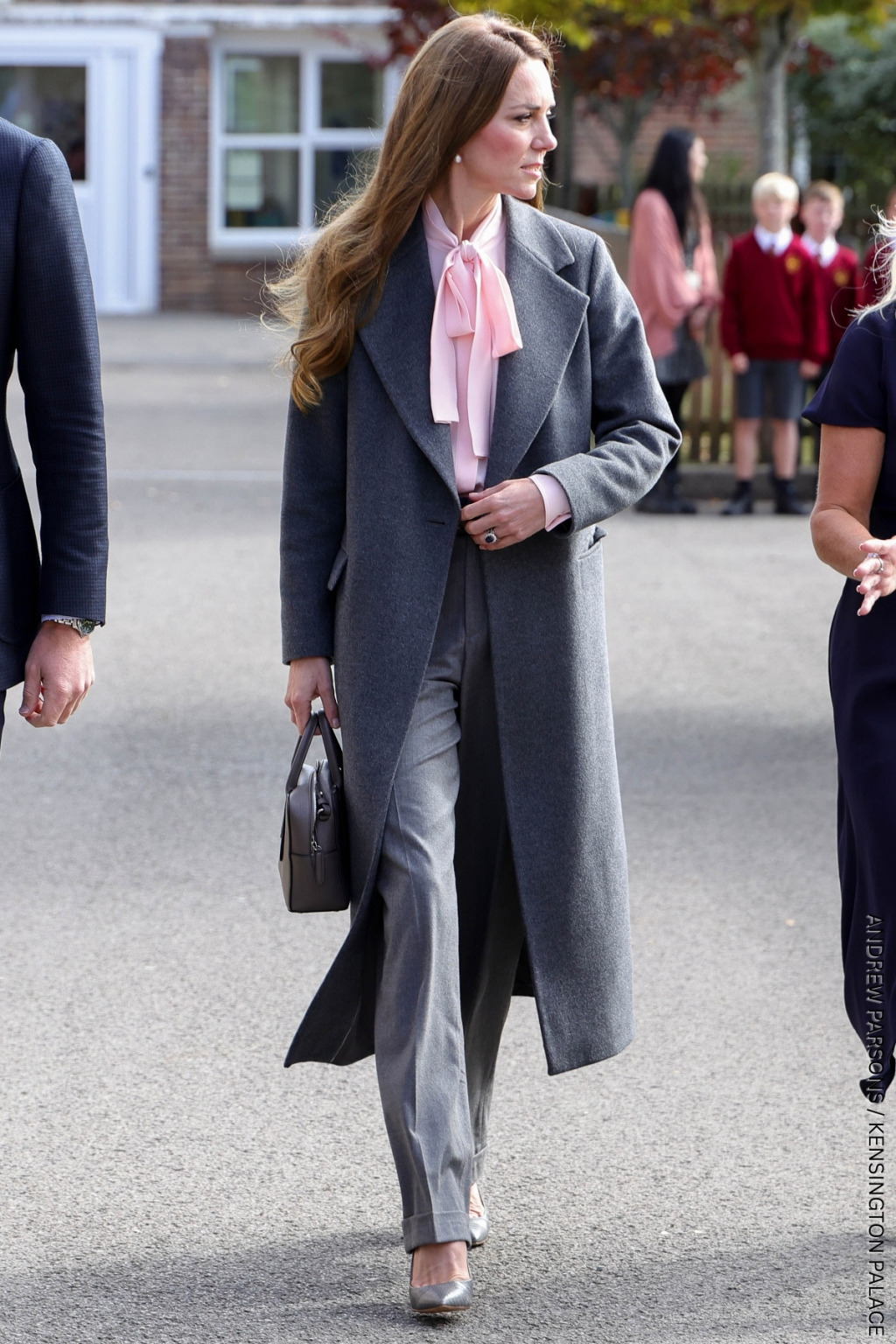 Kate Middleton's Jigsaw Wool Maxi City Coat in Charcoal